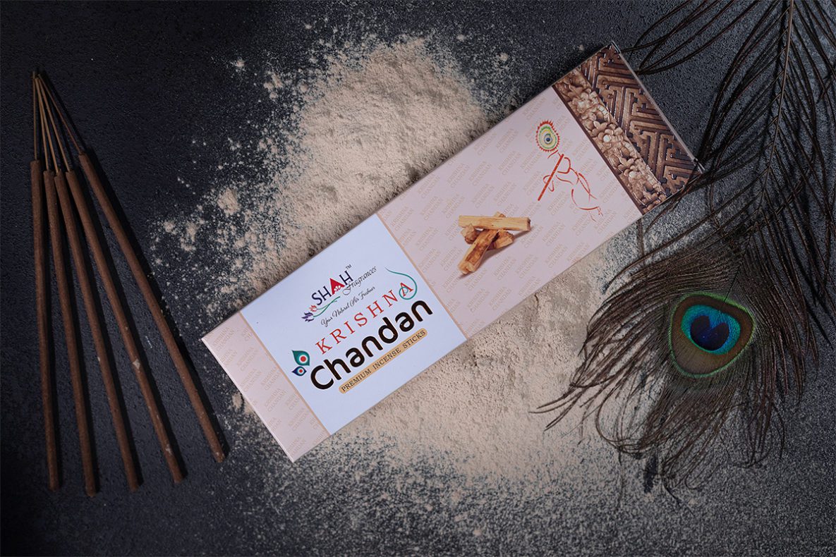 Krishna Chandan 100 gram Agarbatti Box - Shah Fragrances
