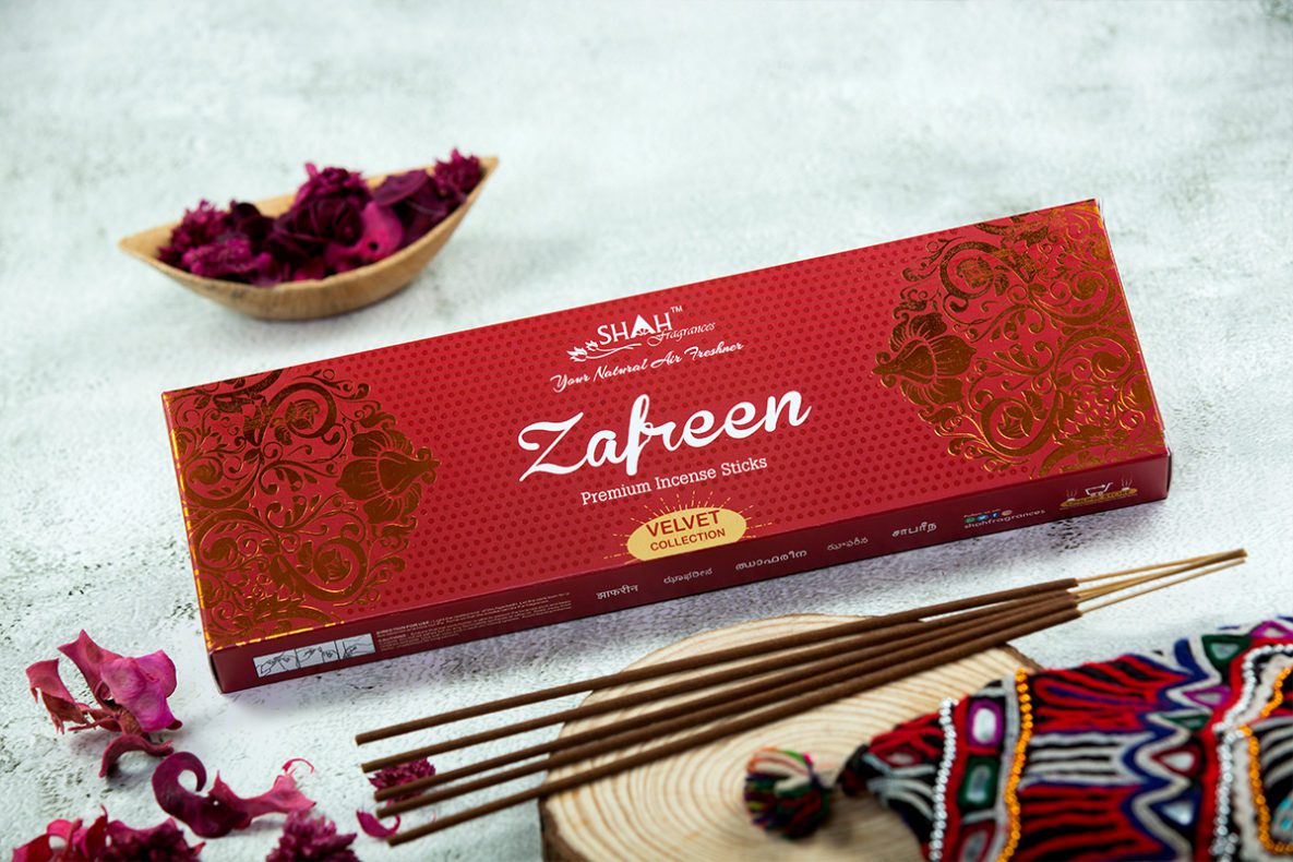 Zafreen 100 gram Velvet Box Agarbatti - Shah Fragrances